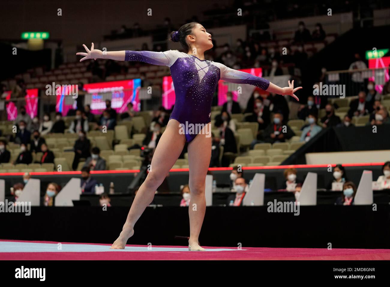 Shin Solyi, of South Korea, competes on the floor exercise during the ... Shin Solyi, of South Korea, competes on the floor exercise during the ...