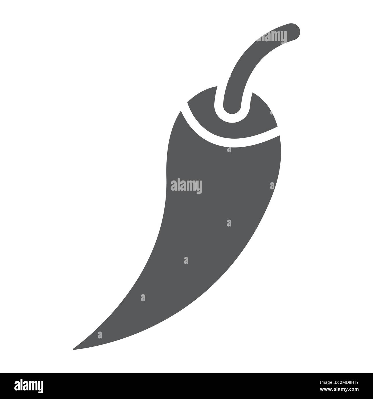 Red hot chili pepper glyph icon, vegetable and spicy, Chili pepper sign, vector graphics, a ...