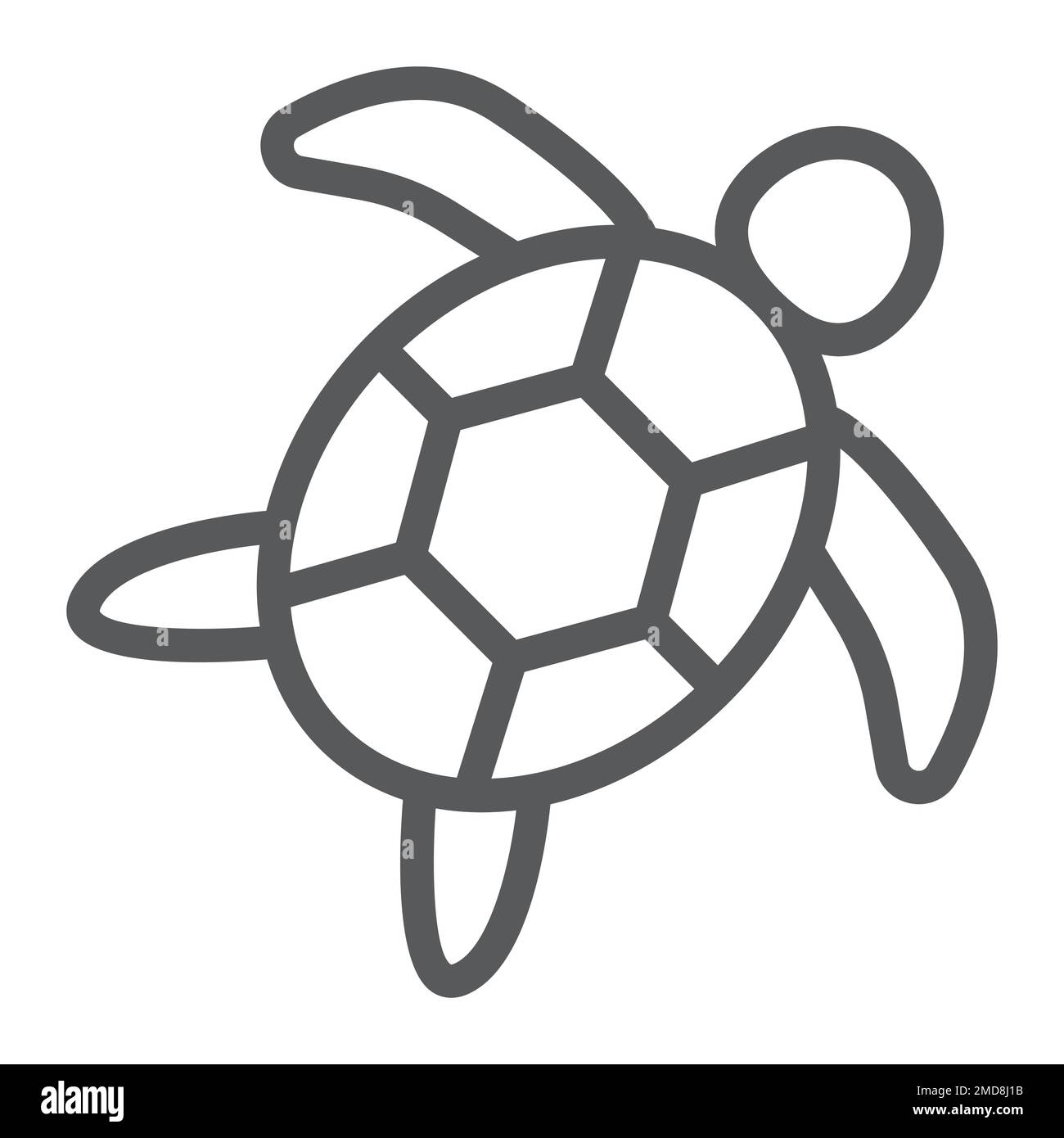 Sea turtle line icon, animal and underwater, aquatic sign vector ...