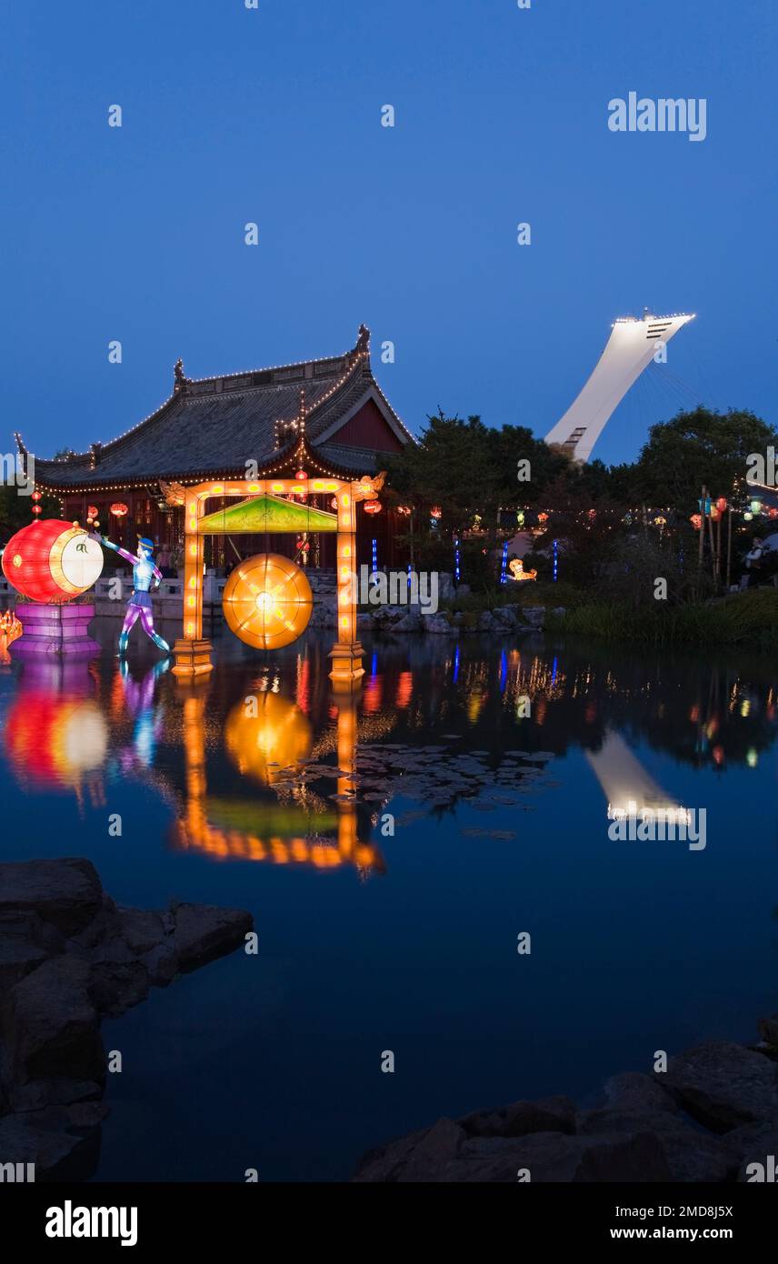 The Magic of Lanterns exhibit in the Chinese Garden at dusk, Montreal ...