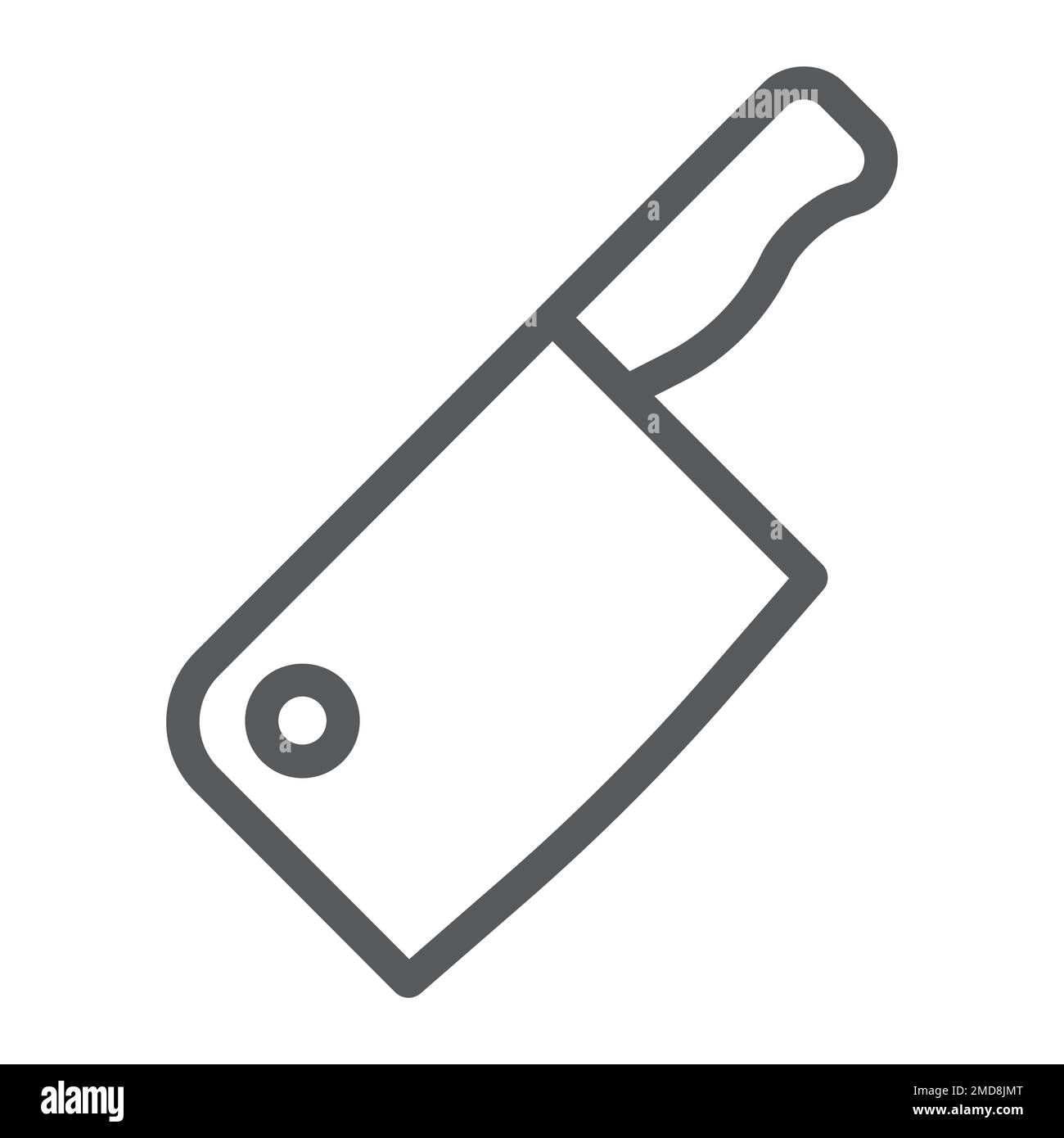 Meat cleaver knife line icon, kitchen and cooking, butcher knife sign ...