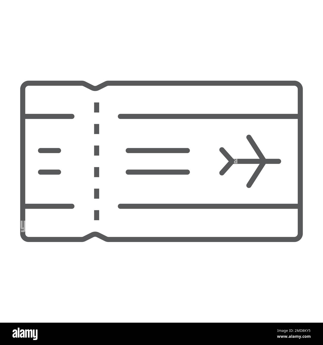 Airport ticket thin line icon, travel and tourism, airline sign vector ...