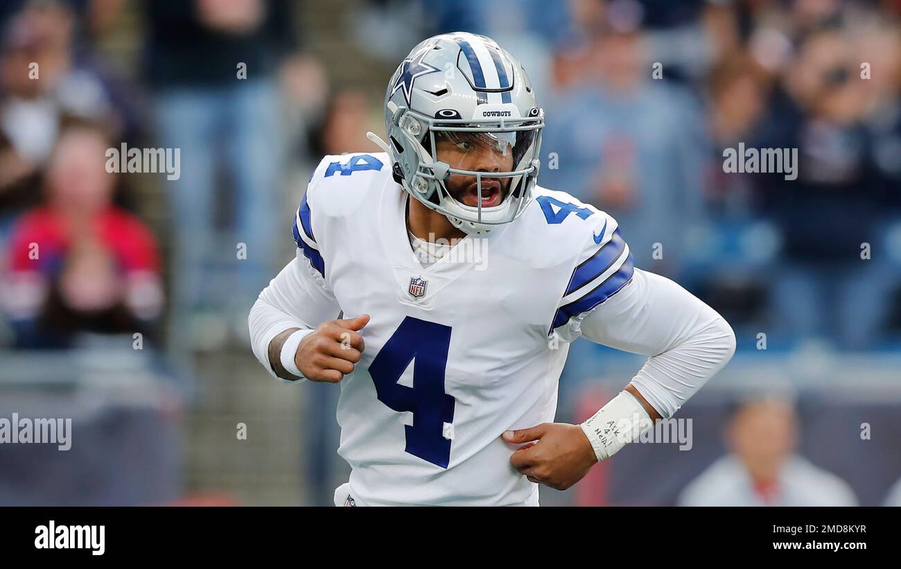 Dallas Cowboys quarterback Dak Prescott plays against the New England ...