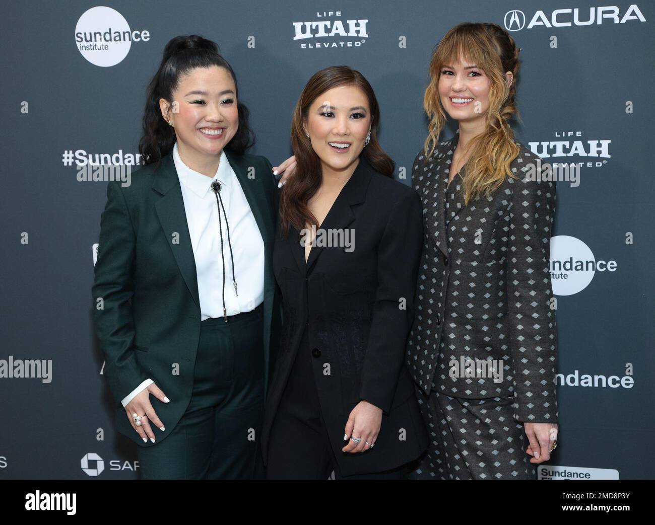 Park City, UT, USA. 22nd Jan, 2023. Sherry Cola, Ally Maki, Debby Ryan ...