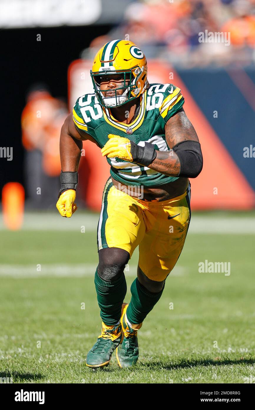 Green Bay Packers outside linebacker Rashan Gary (52) runs on the field ...