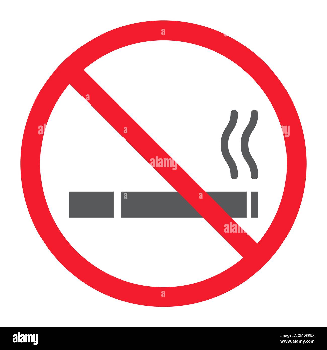 No smoking glyph icon, prohibition and forbidden, no cigarette sign ...