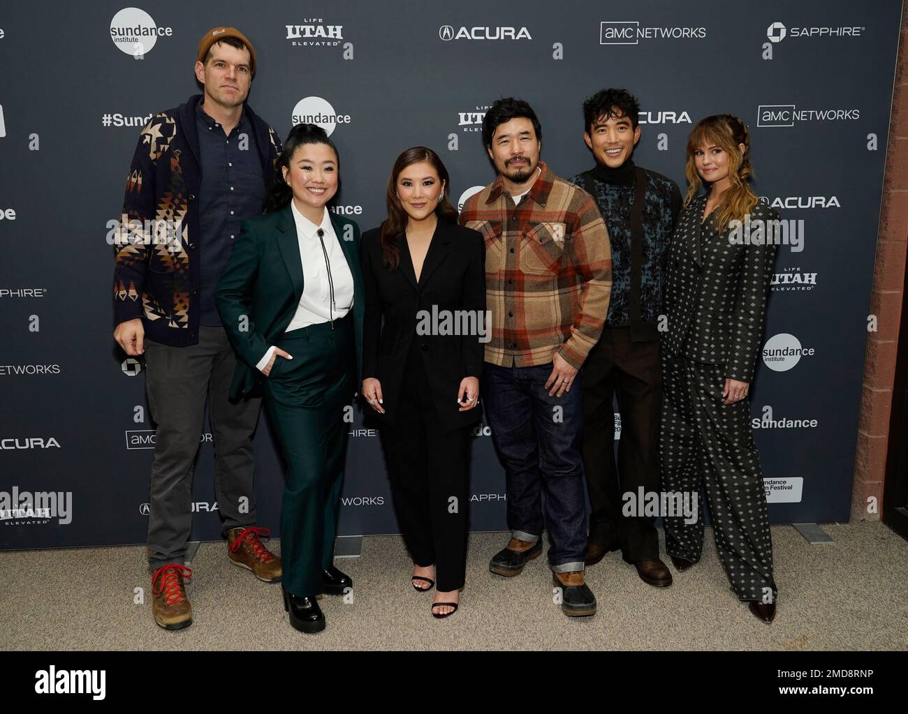 Randall Park, third from right, the director of "Shortcomings," poses ...