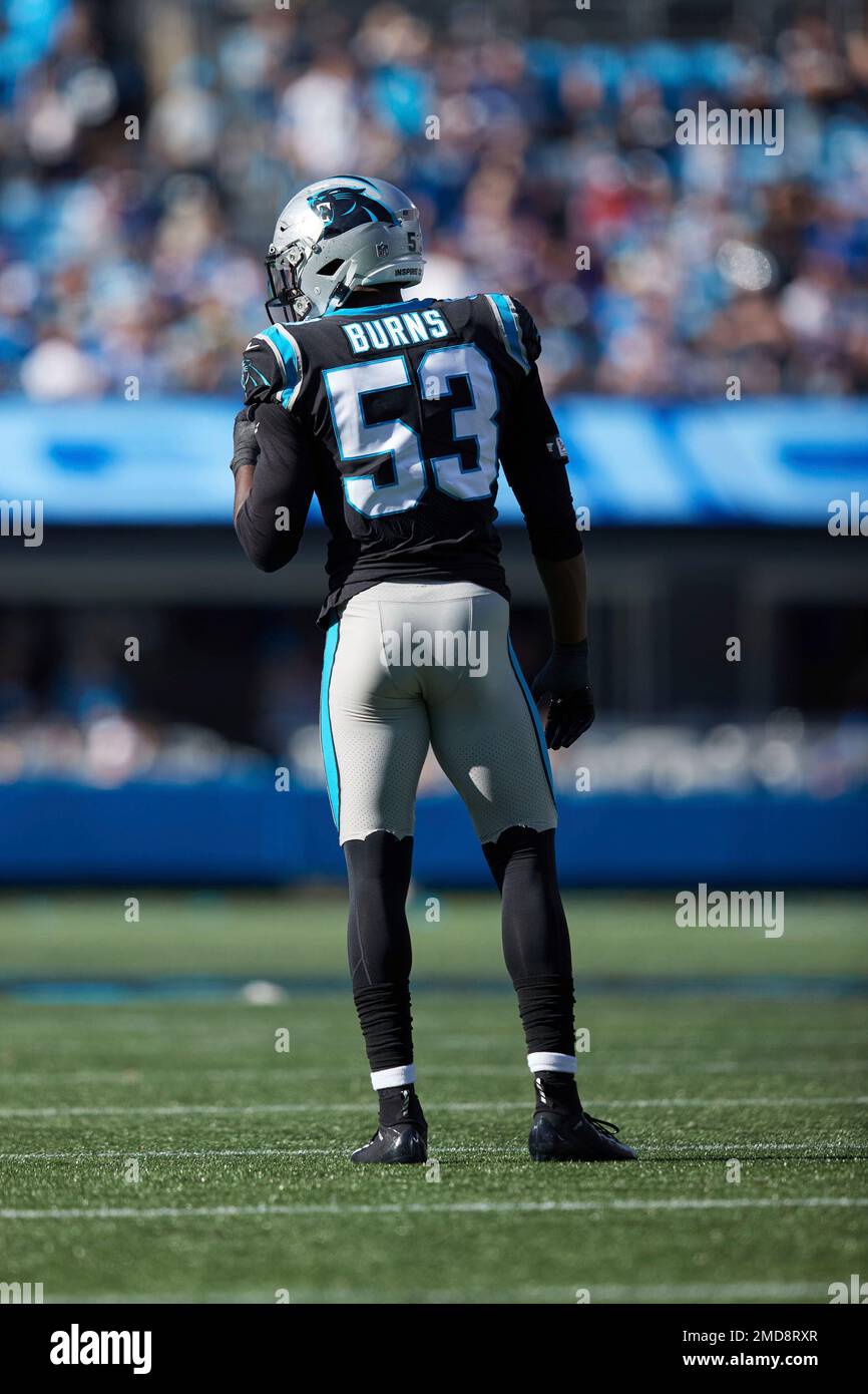 Carolina Panthers defensive end Brian Burns (53) looks to the sideline ...