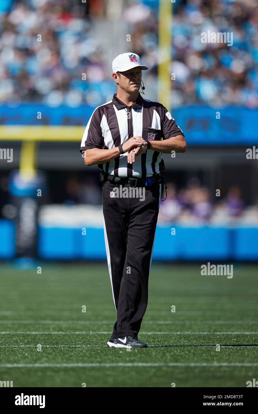 Referee Craig Wrolstad (4) at work during an NFL football game between ...