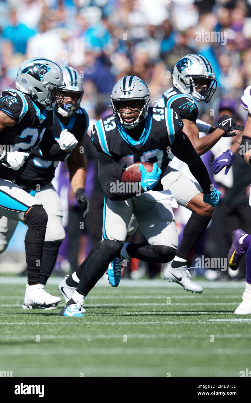 Carolina Panthers linebacker Haason Reddick (43) returns a fumble ...