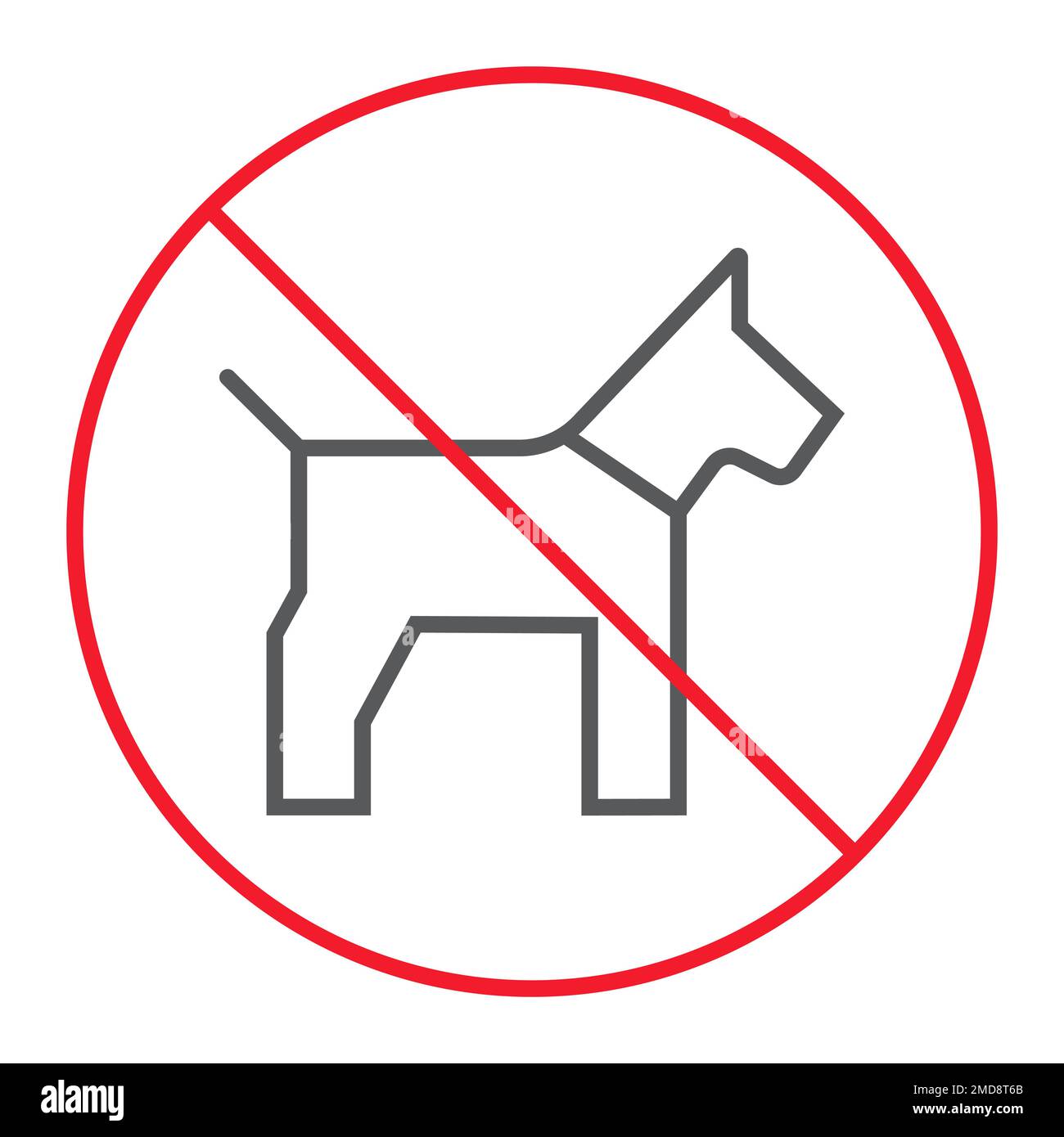 No dog thin line icon, prohibition and forbidden, no pet sign vector ...