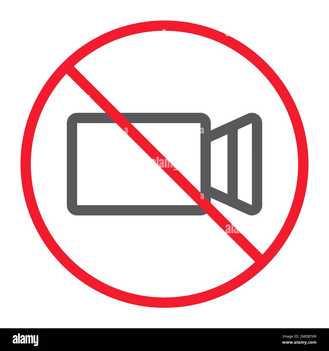 No filming line icon, prohibition and forbidden, no video sign vector ...