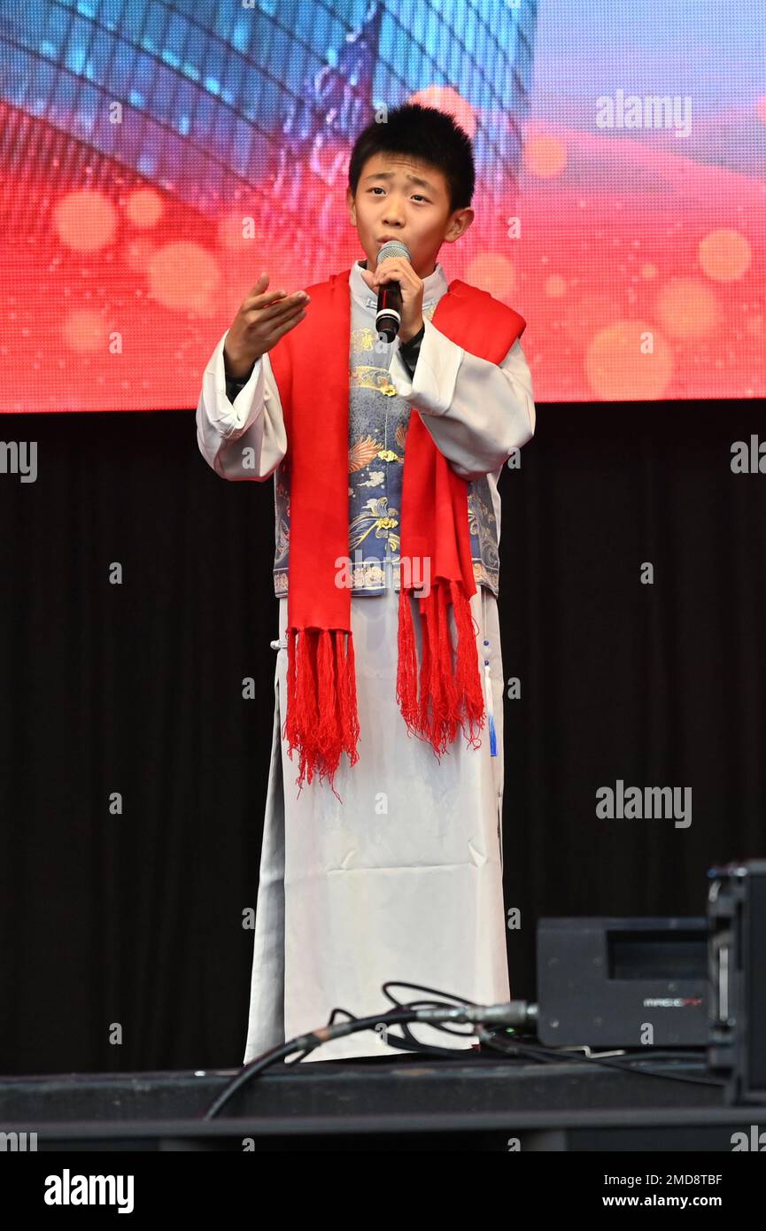 Trafalgar square, London, UK, 22 January 2023: Zhao Xing Lang Chinese ...