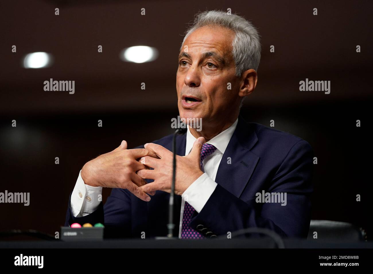 U.S. Ambassador to Japan nominee Rahm Emanuel speaks during a hearing ...