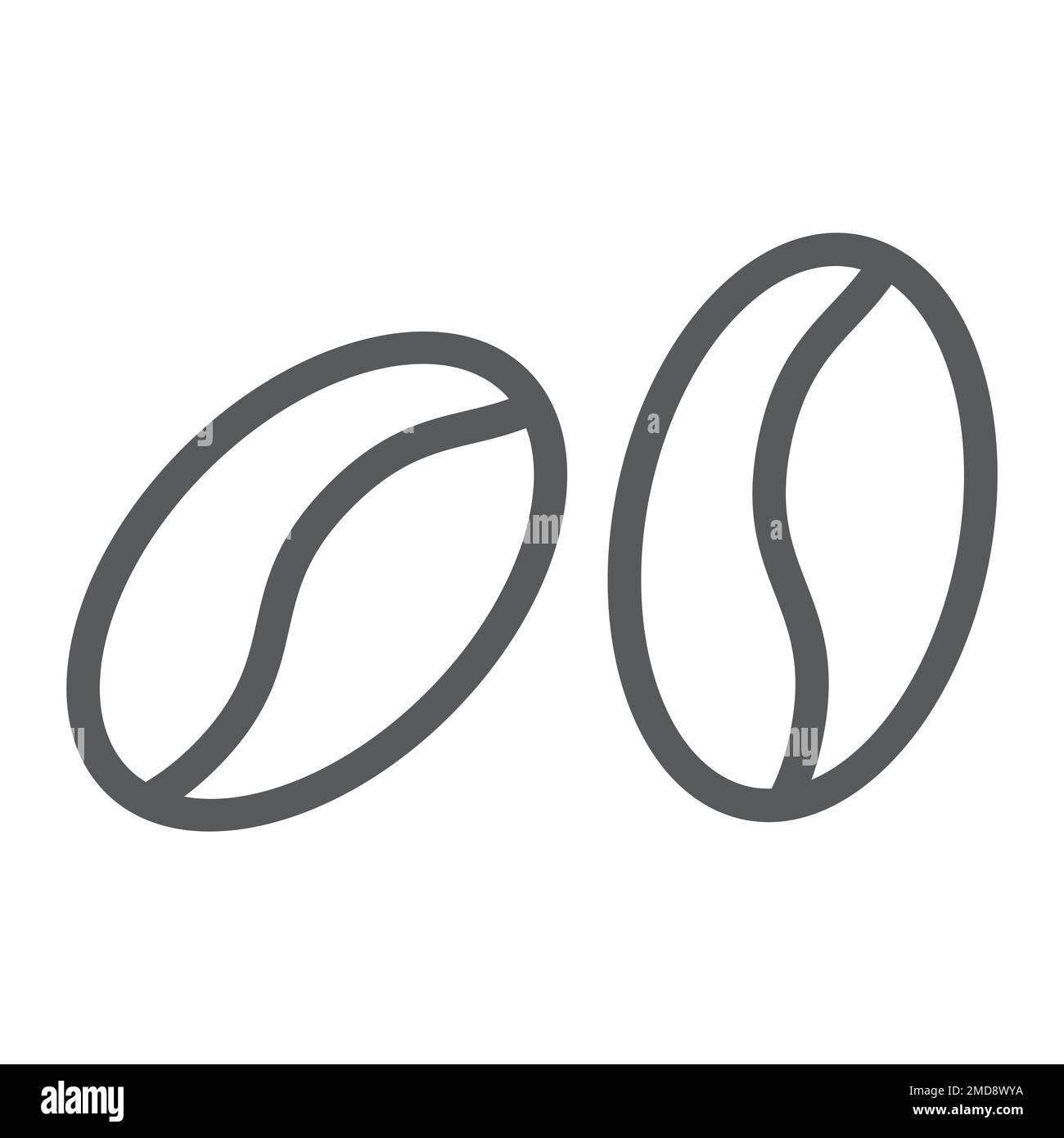 Coffee beans line icon, coffee and cafe, arabic sign vector graphics, a ...