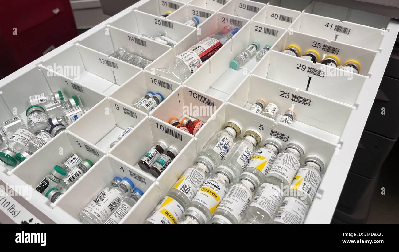 Hospital Drugs narcotics fentanyl morphine medications anesthesia Stock ...