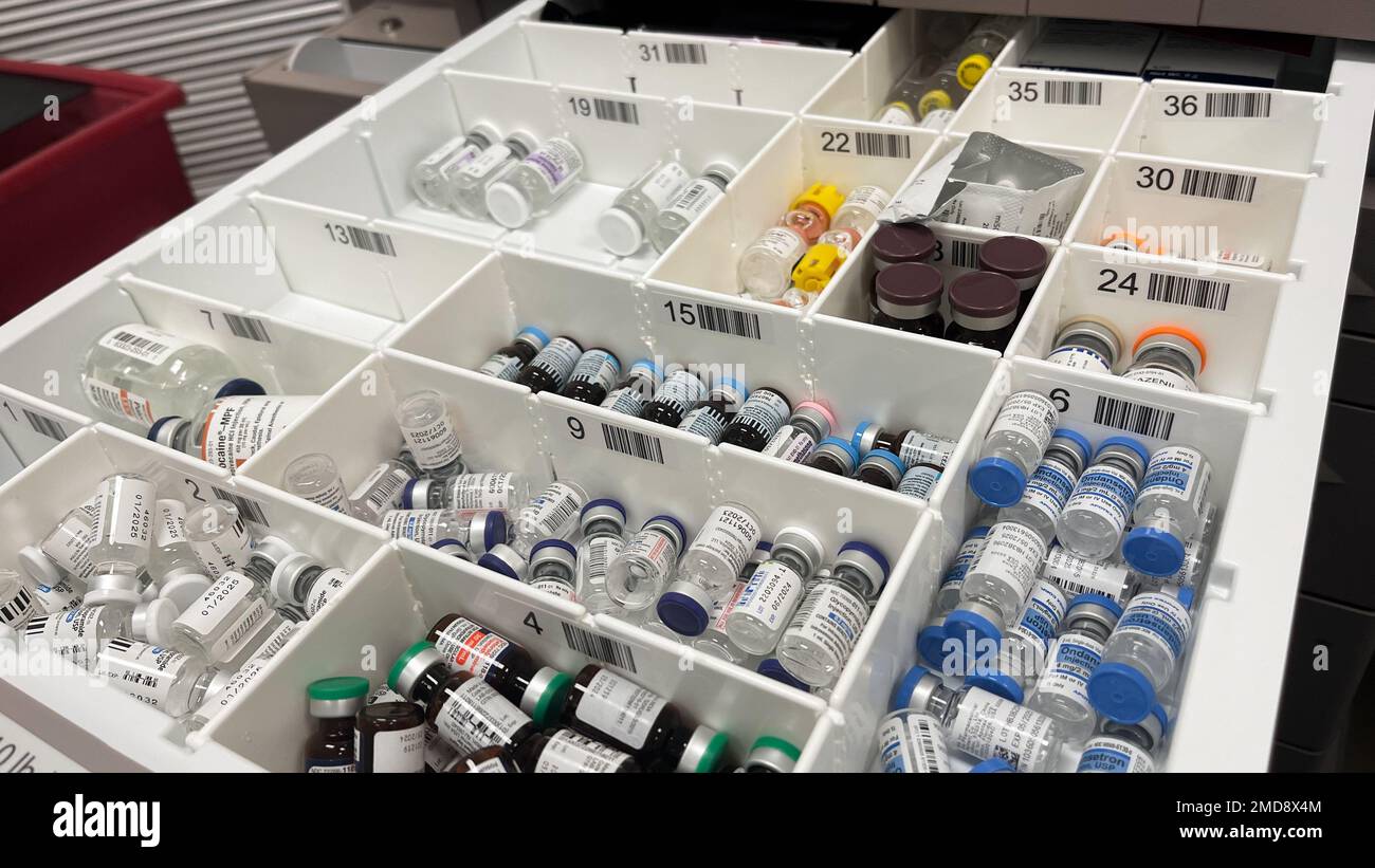 Hospital Drugs narcotics fentanyl morphine medications anesthesia Stock ...