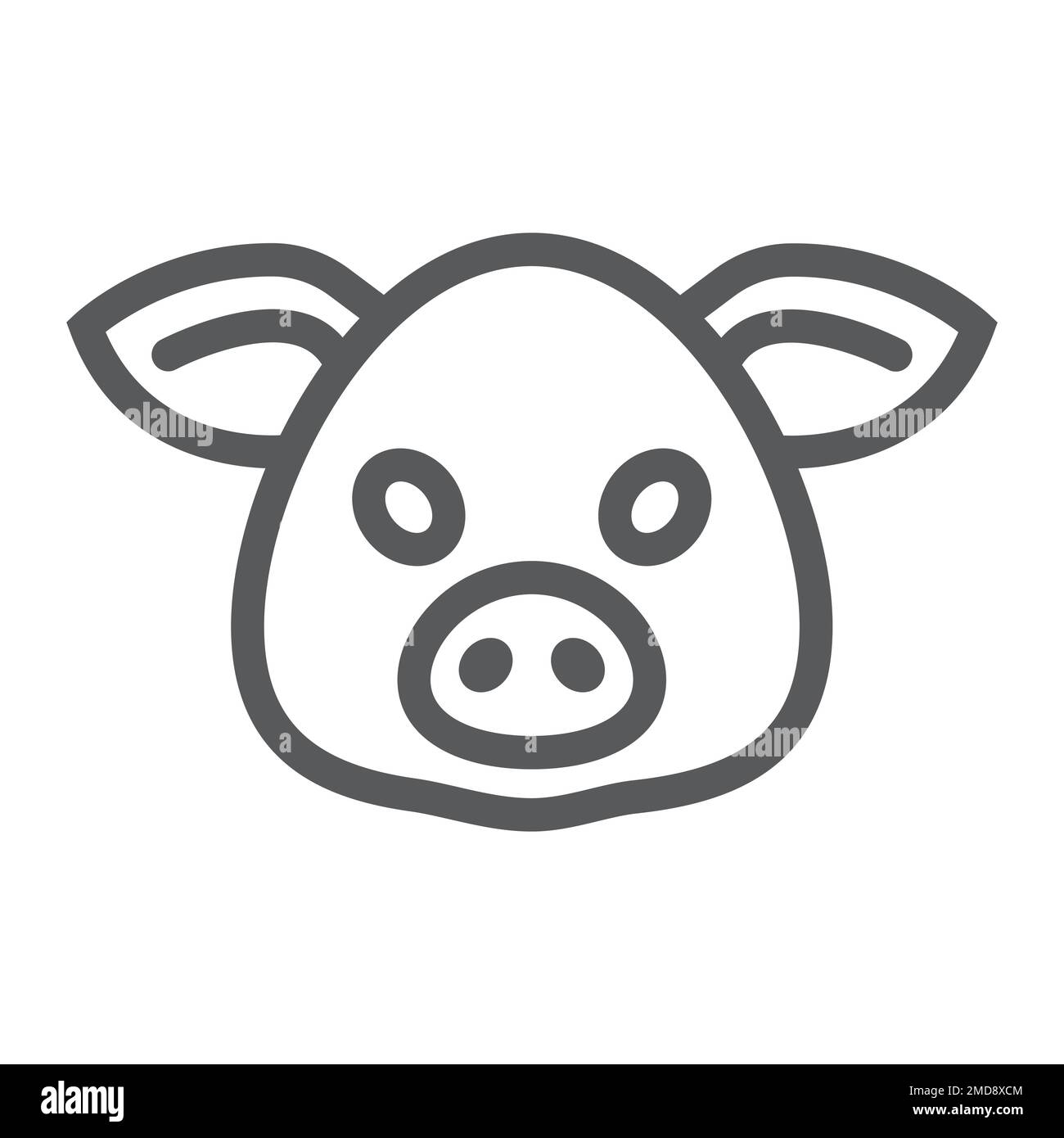 Pig line icon, animal and zoo, pork sign vector graphics, a linear ...