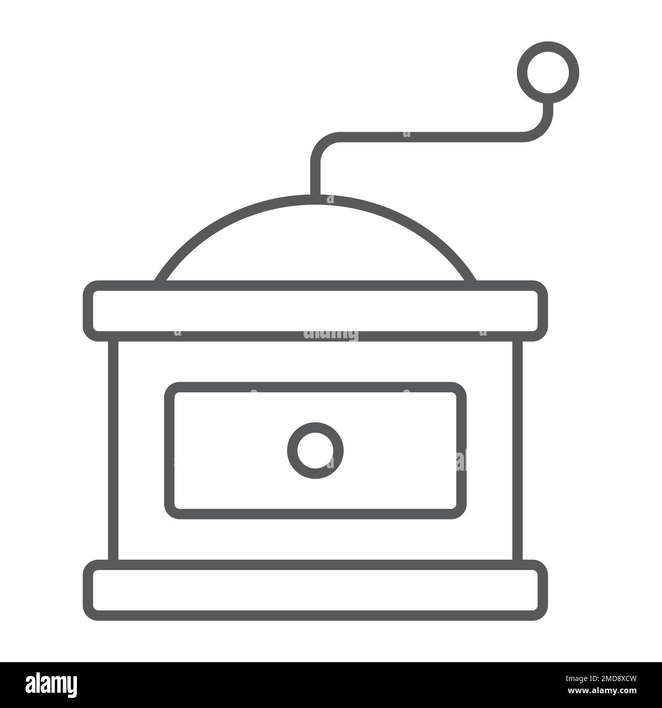 Coffee grinder thin line icon, coffee and cafe, vintage sign vector ...