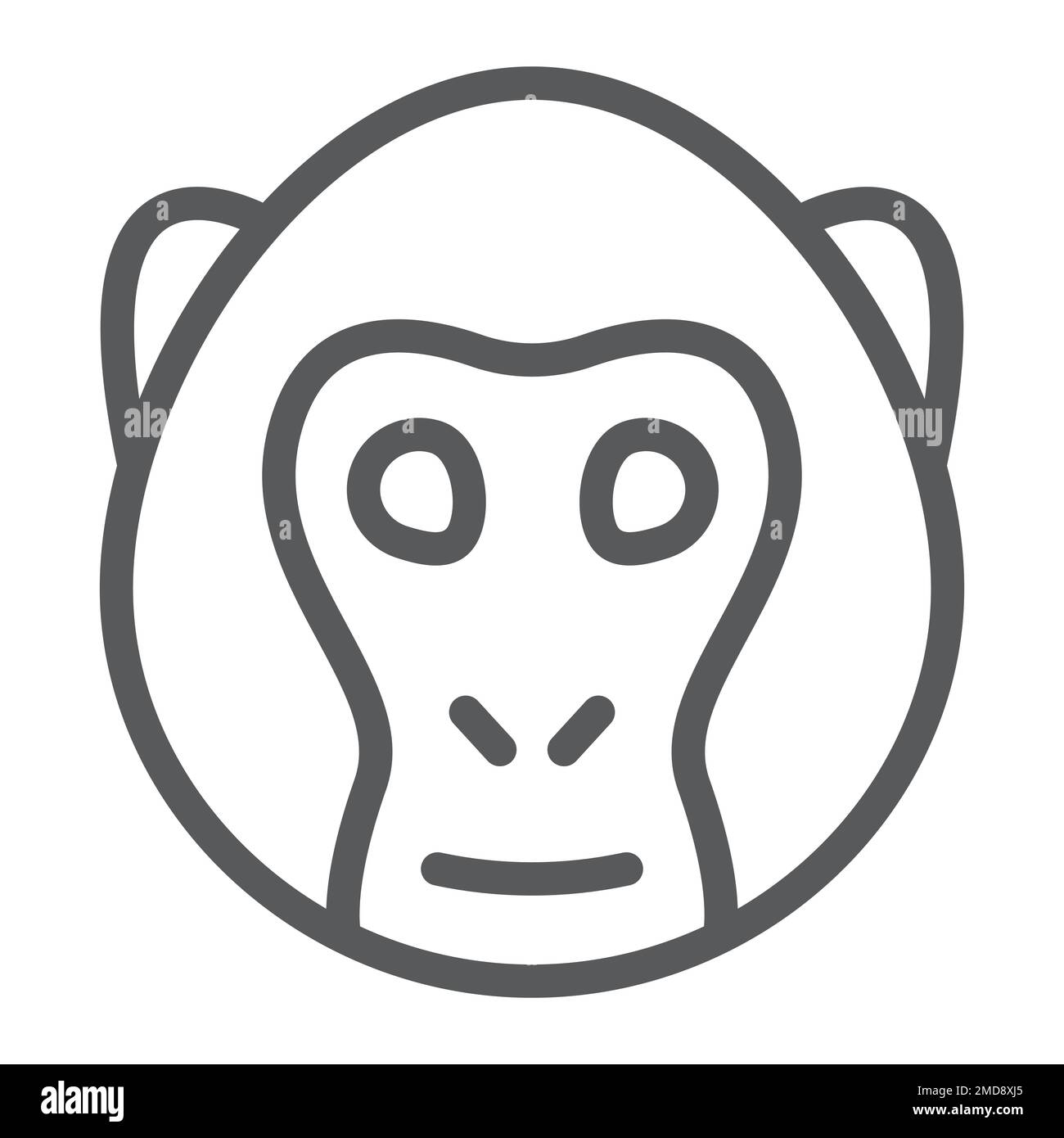 Monkey line icon, animal and zoo, simian sign vector graphics, a linear ...