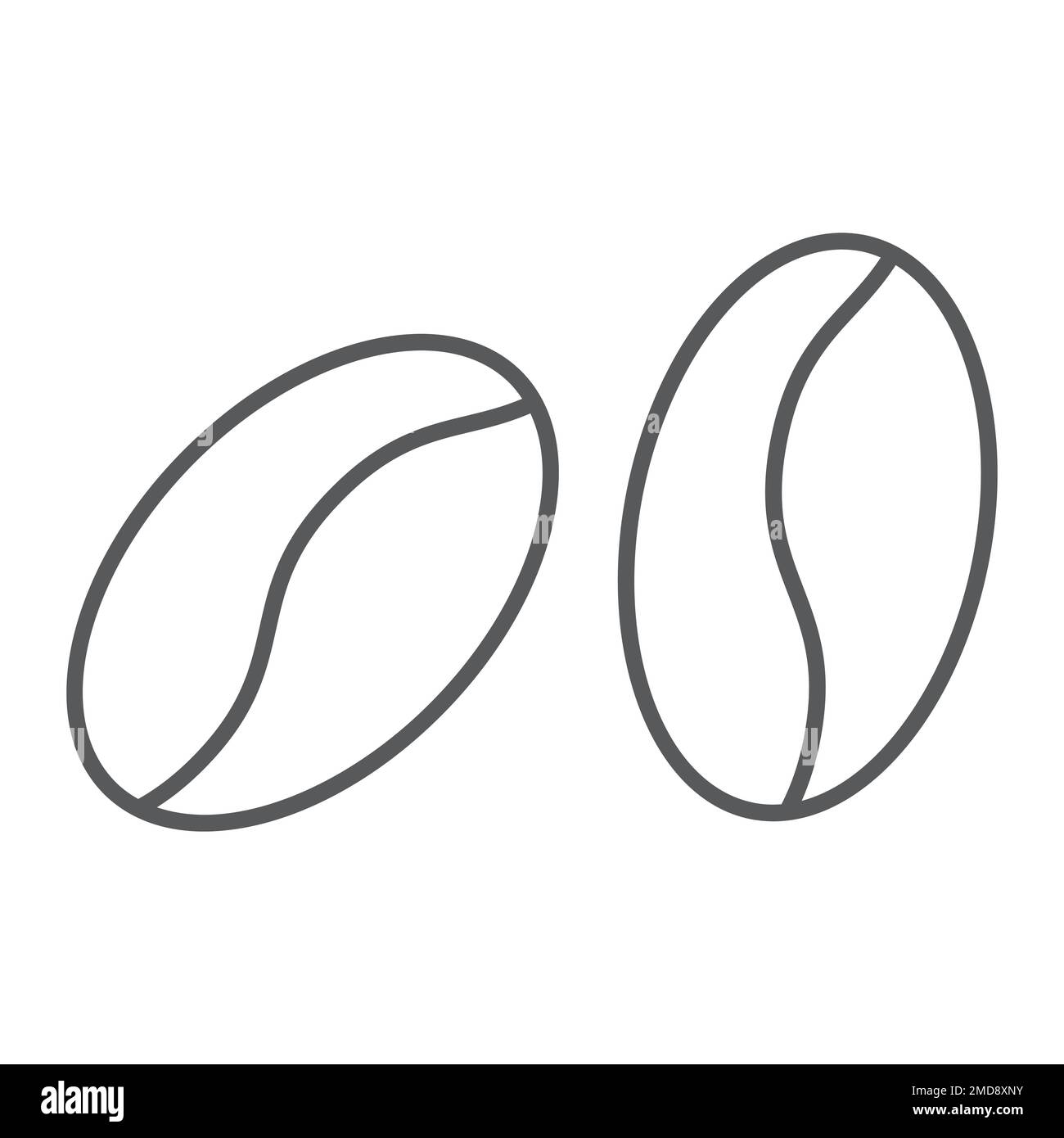 Coffee beans thin line icon, coffee and cafe, arabic sign vector ...