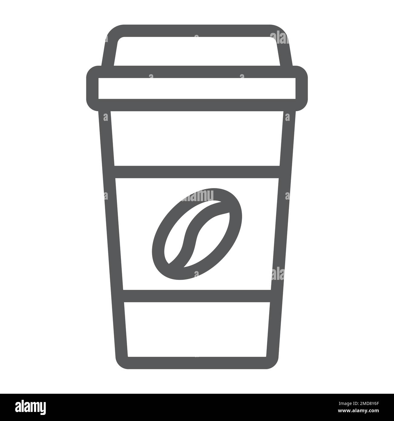 Disposable coffee cup line icon, coffee and cafe, paper cup sign vector ...