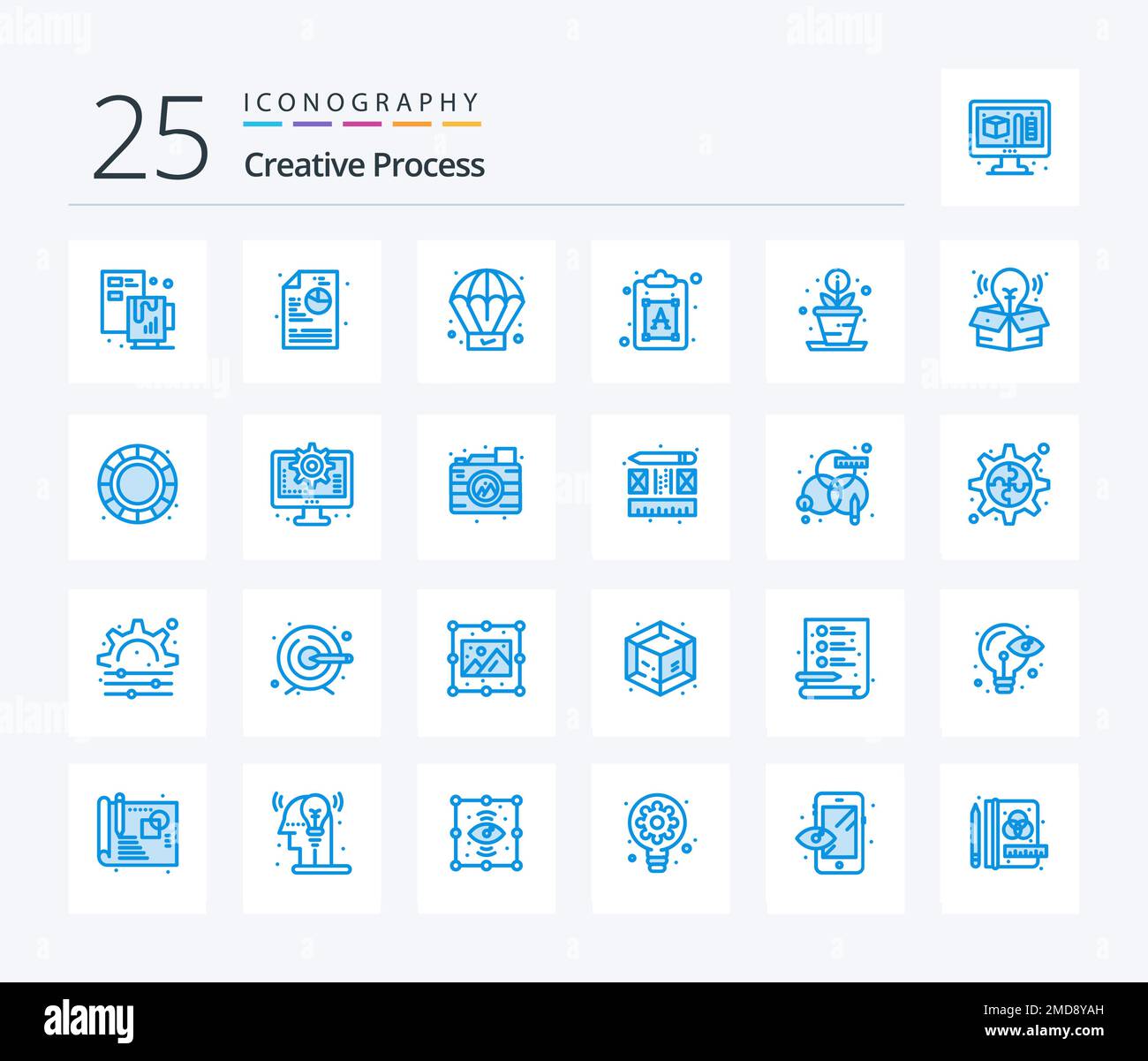 Creative Process 25 Blue Color icon pack including creative. process ...