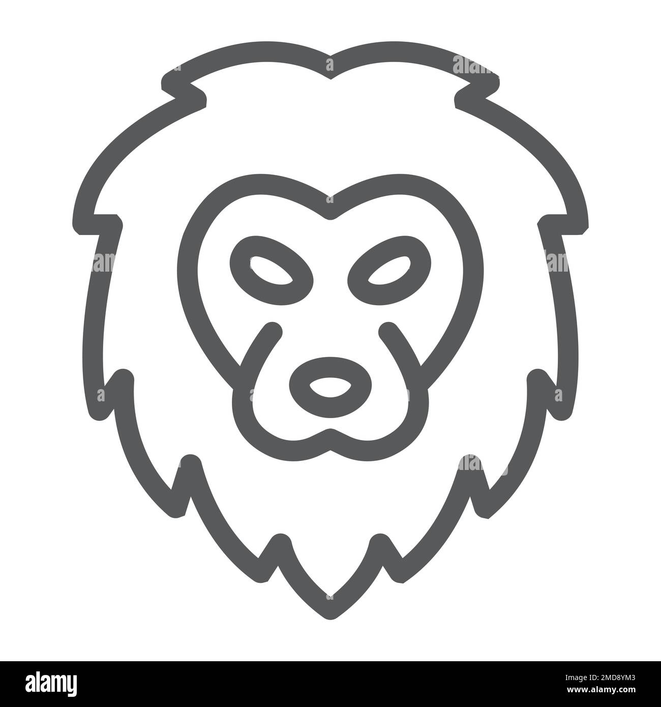 Lion line icon, animal and zoo, mascot sign vector graphics, a linear ...