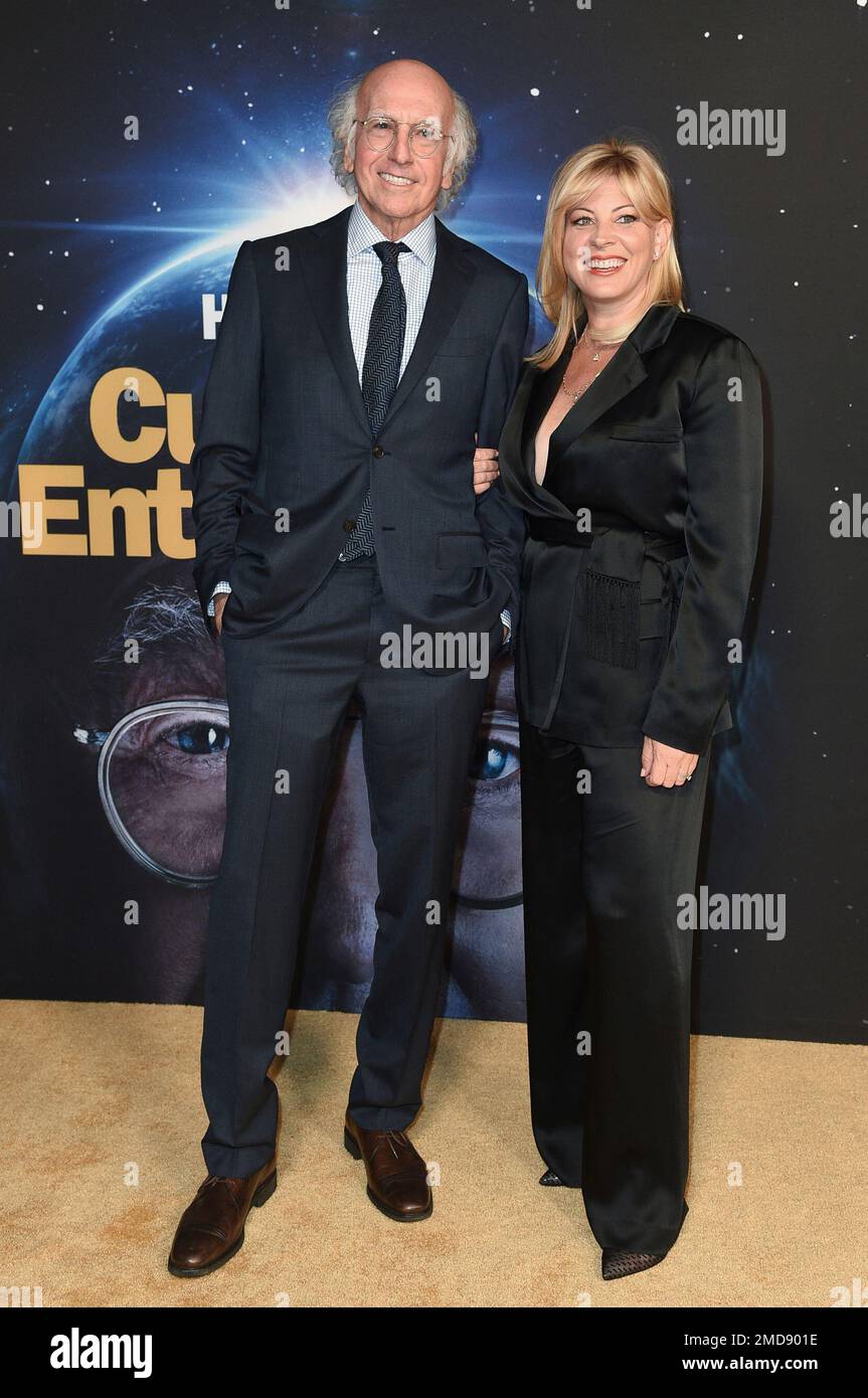 Larry David, left, and Ashley Underwood arrive at the premiere of "Curb ...