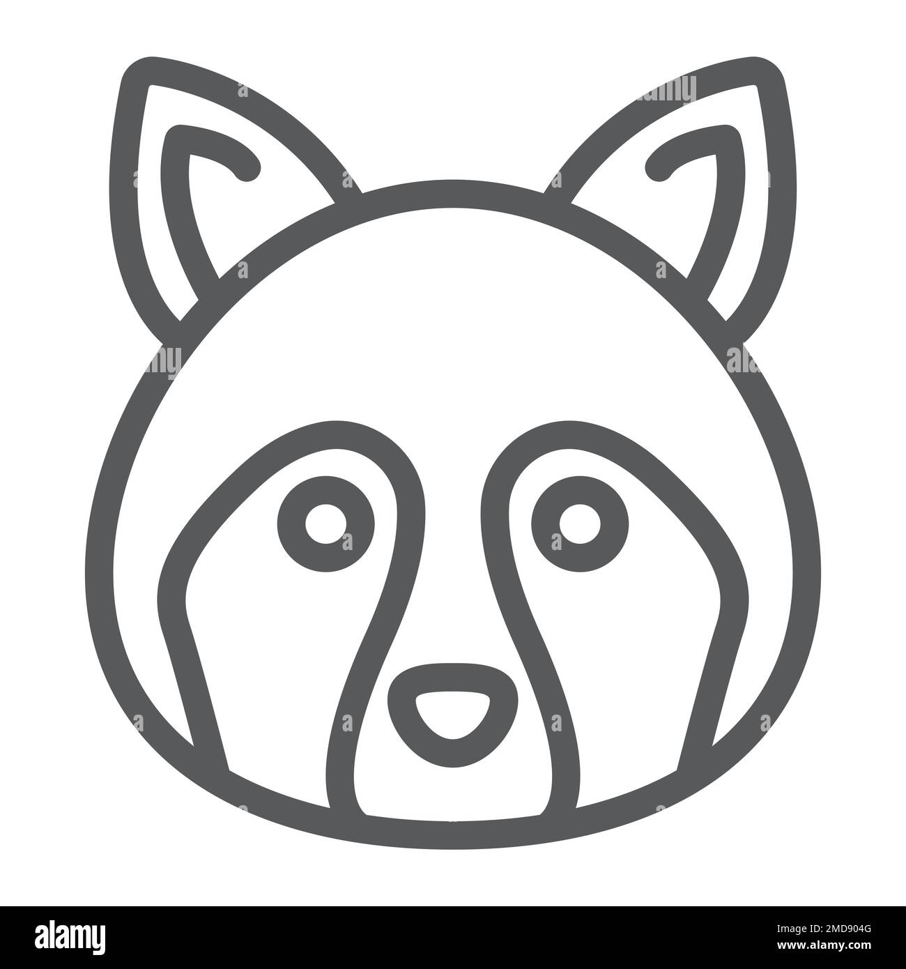Racoon line icon, animal and zoo, coon sign vector graphics, a linear ...