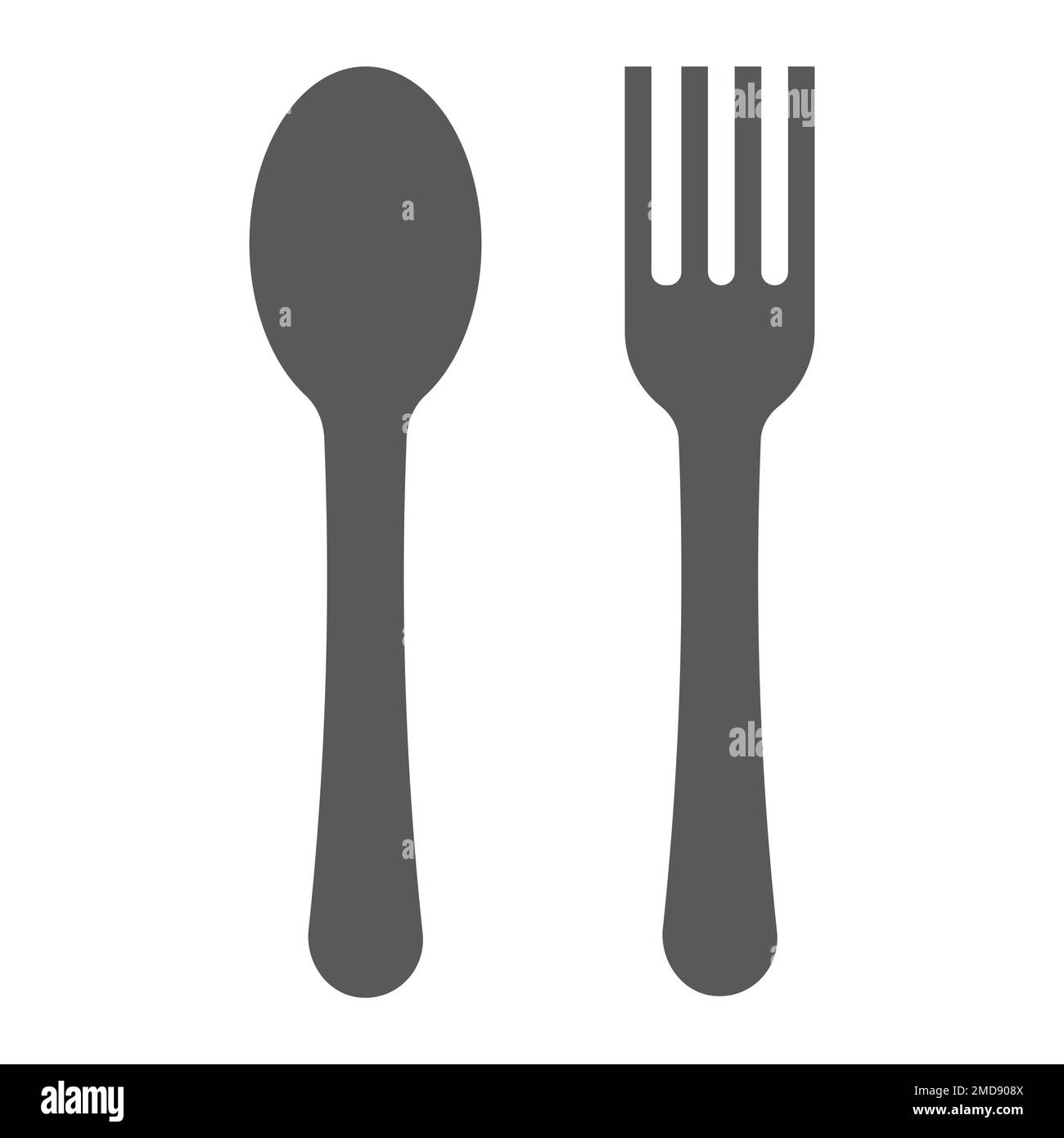 Fork and spoon glyph icon, kitchen and cooking, diner sign vector graphics, a solid pattern on a ...