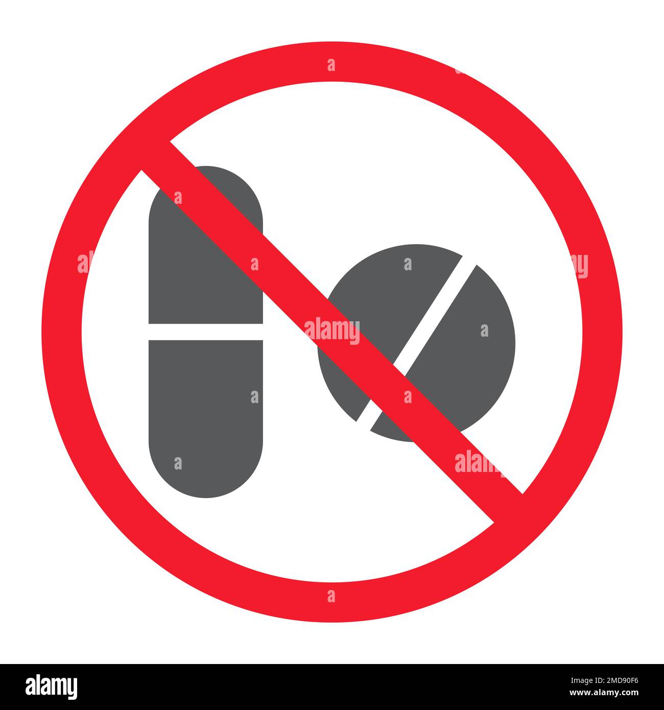 No pills glyph icon, prohibition and forbidden, no drugs sign vector ...