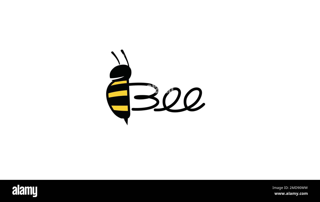 Creative Bumblebee Insect Letter Typography Abstract Logo Design Vector ...