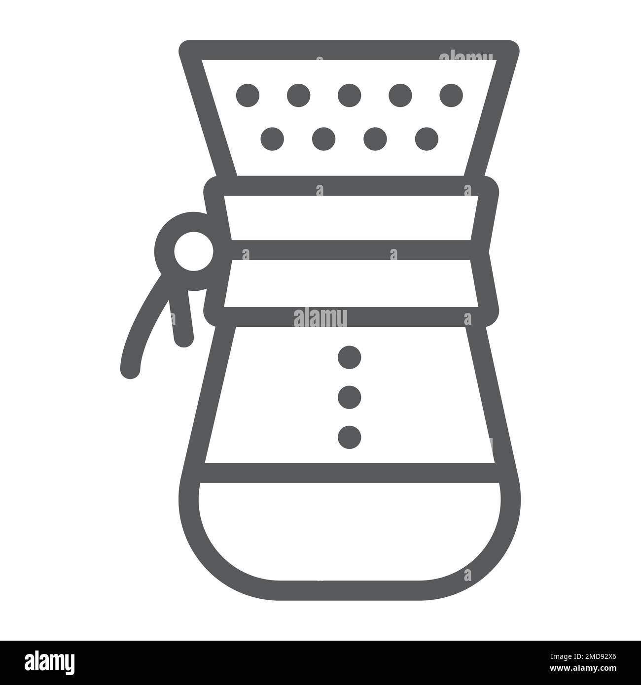 Chemex line icon, coffee and cafe, coffeemaker sign vector graphics, a ...