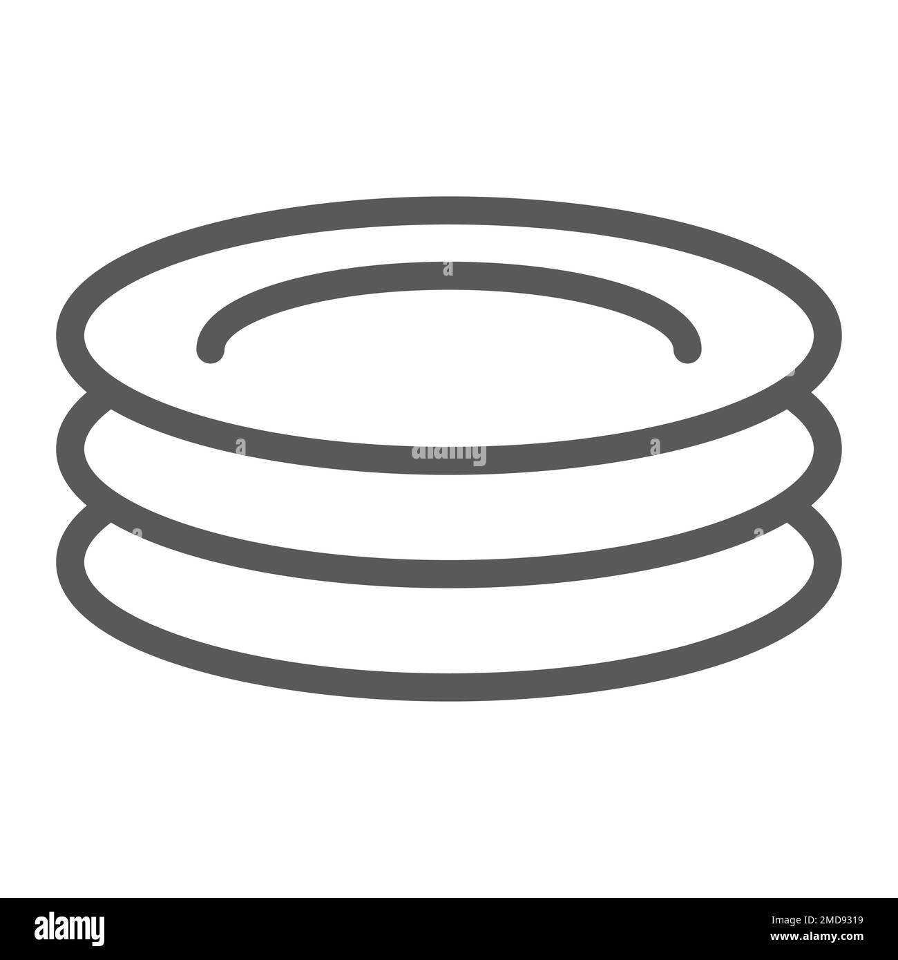 Plates line icon, kitchen and cooking, dishes sign vector graphics, a ...