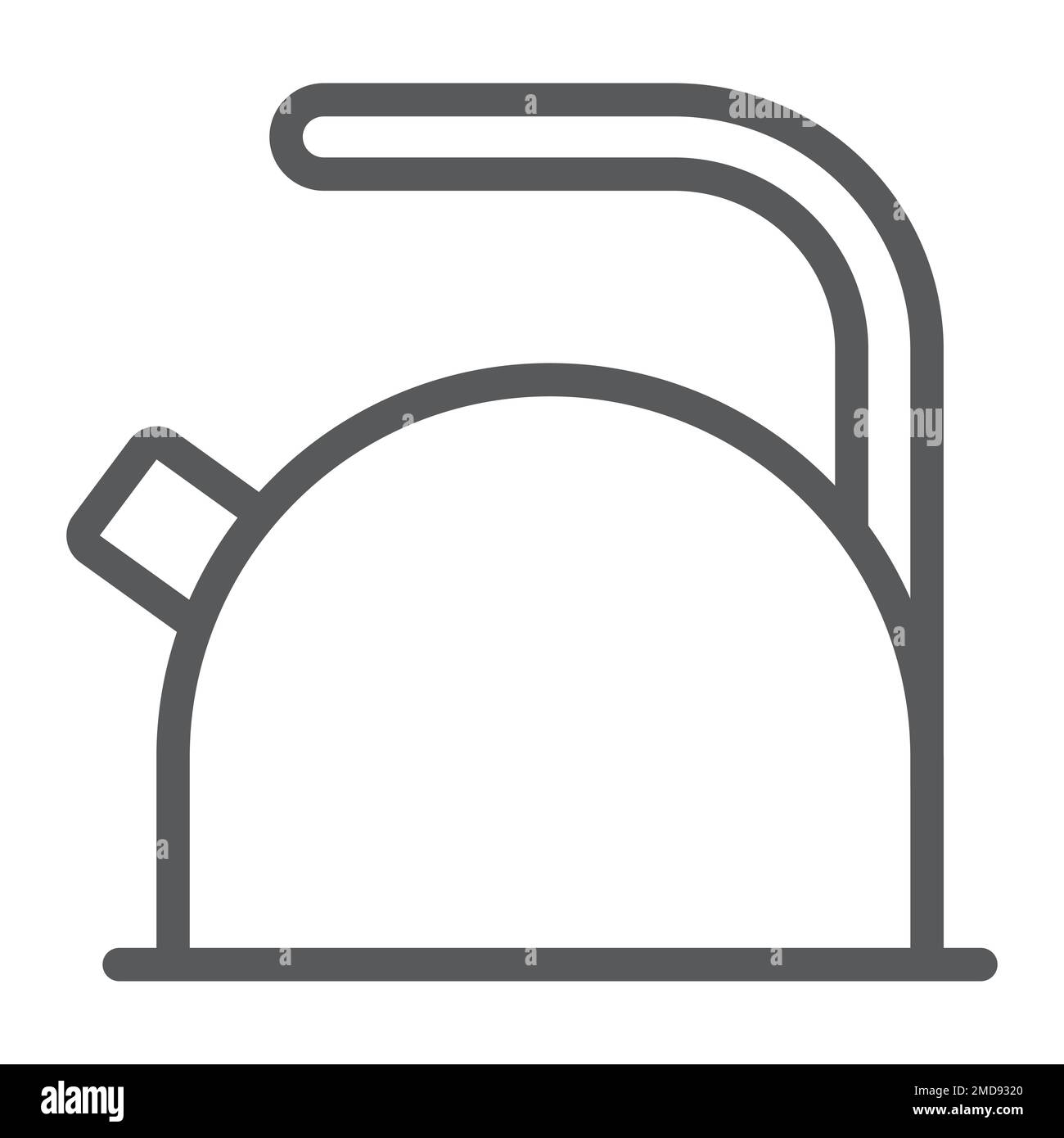 Kettle line icon, kitchen and cooking, teapot sign vector graphics, a ...