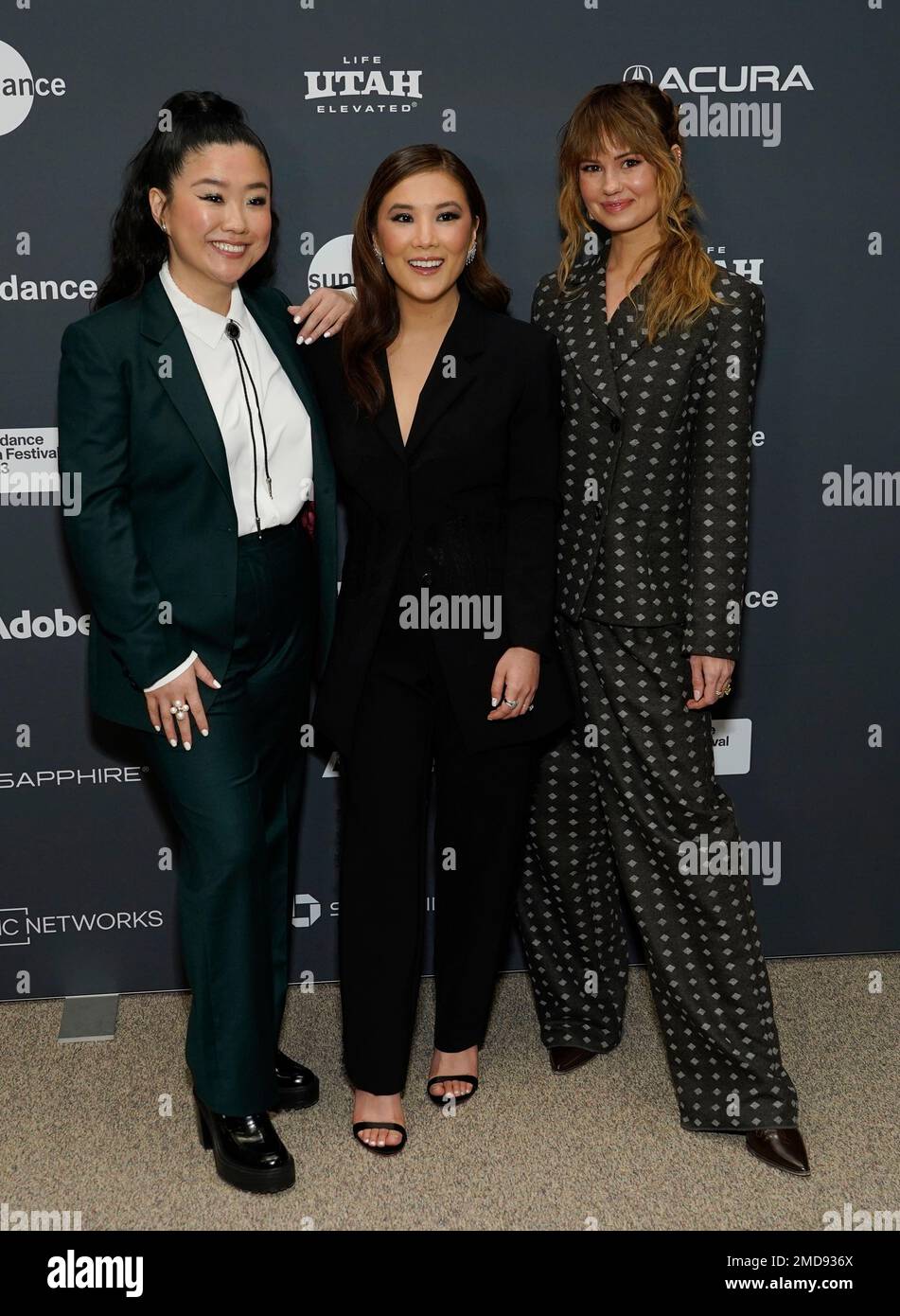 Cast members, from left, Sherry Cola, left, Ally Maki, center, and ...