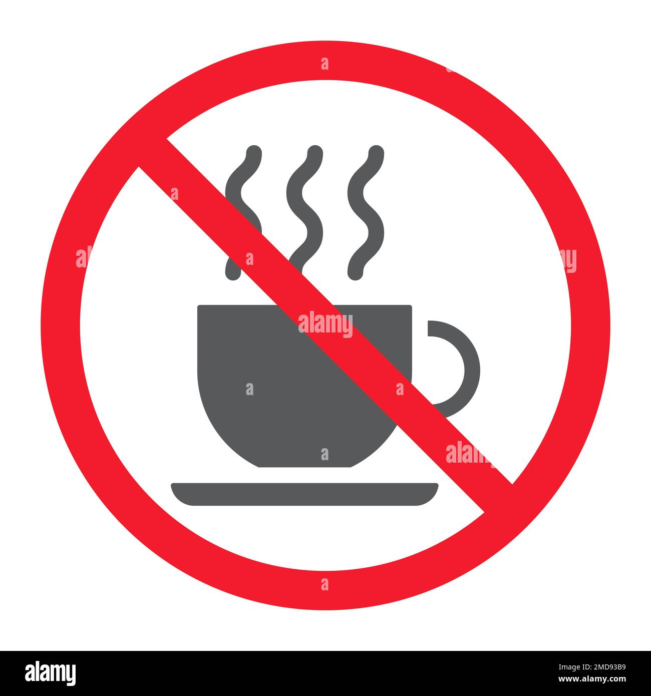 No coffee cup glyph icon, prohibition and forbidden, no tea sign vector ...