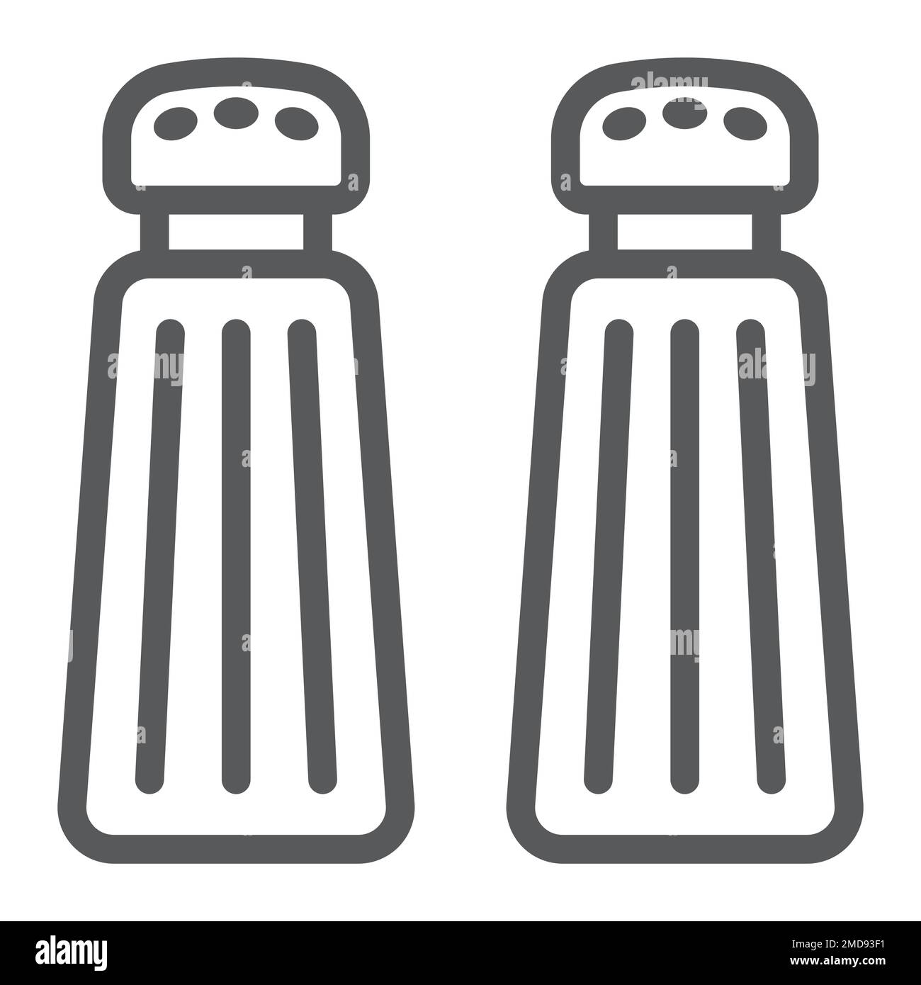Salt and pepper shaker line icon, kitchen and cooking, spice sign ...