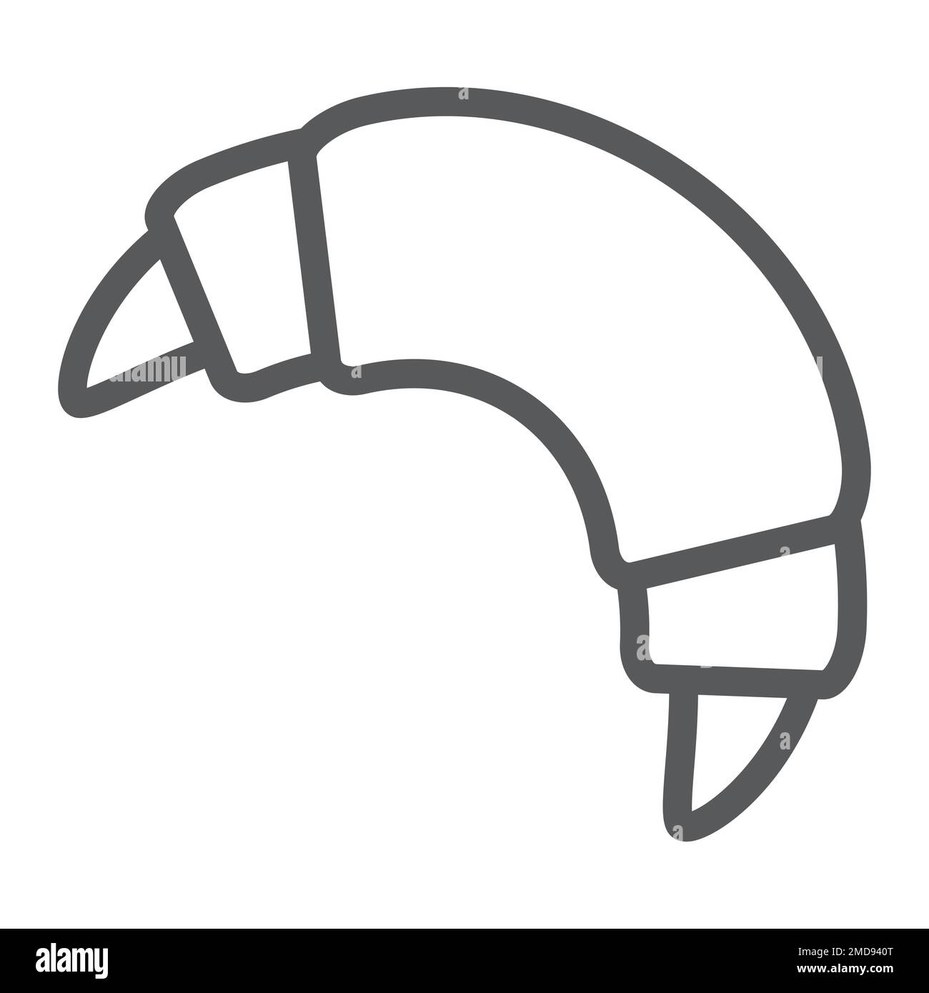 Croissant line icon, sweet and tasty, dessert sign vector graphics, a ...