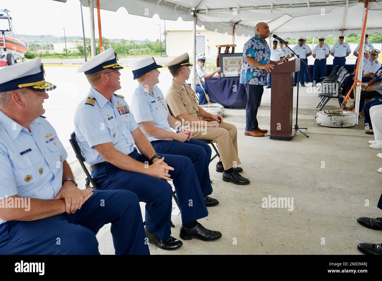 Lt. Gov. of Guam Joshua Tenorio addresses the crowd and speaks on the ...