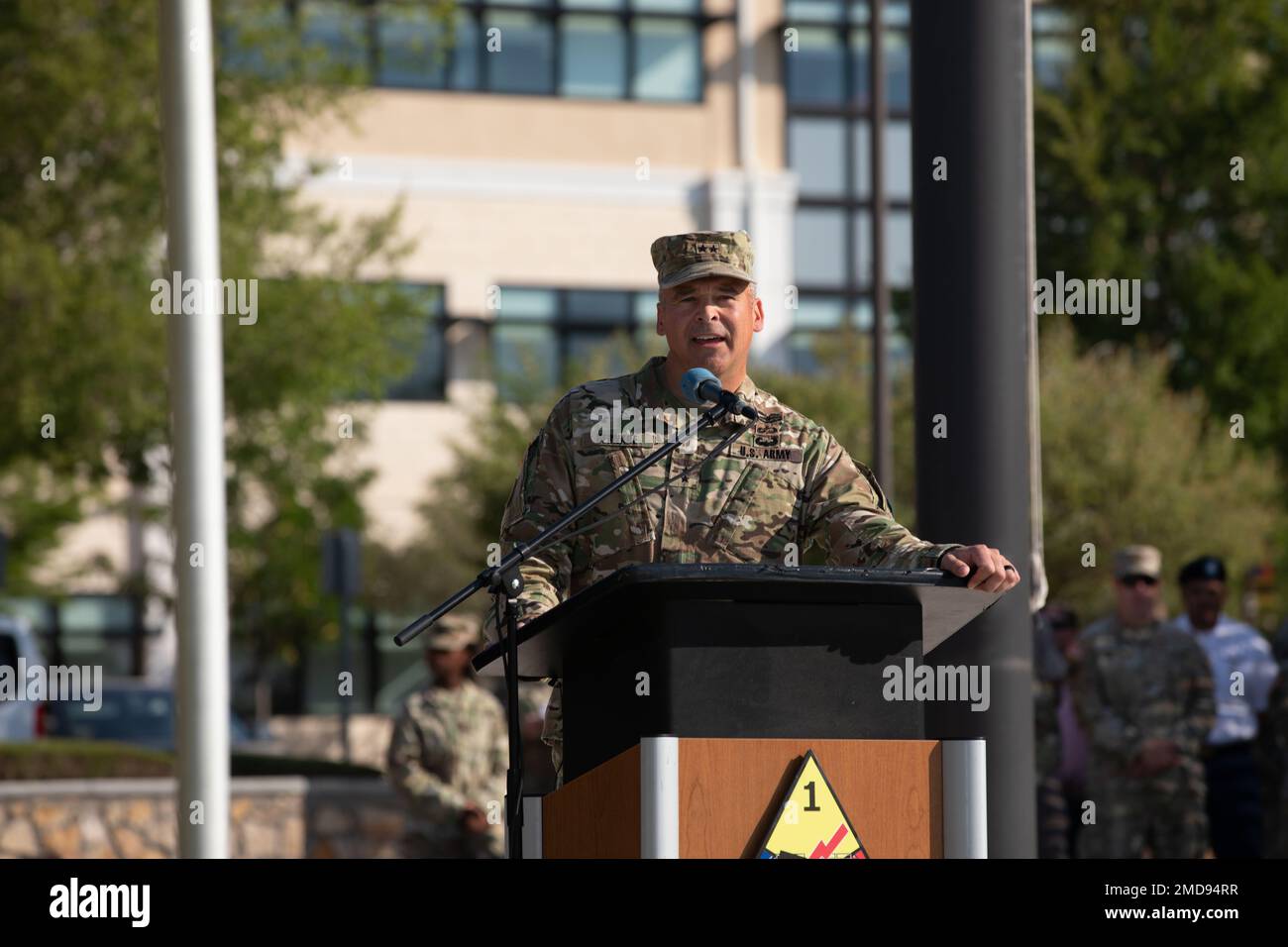 Outgoing Commanding General Maj. Gen. Sean C. Bernabe, 1st Armored ...