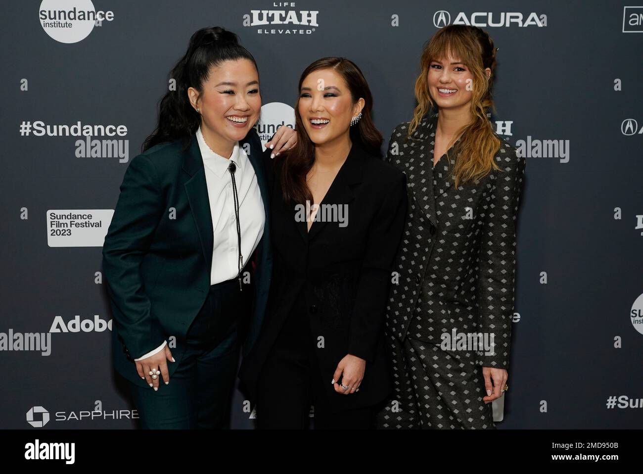Cast members, from left, Sherry Cola, left, Ally Maki, center, and ...