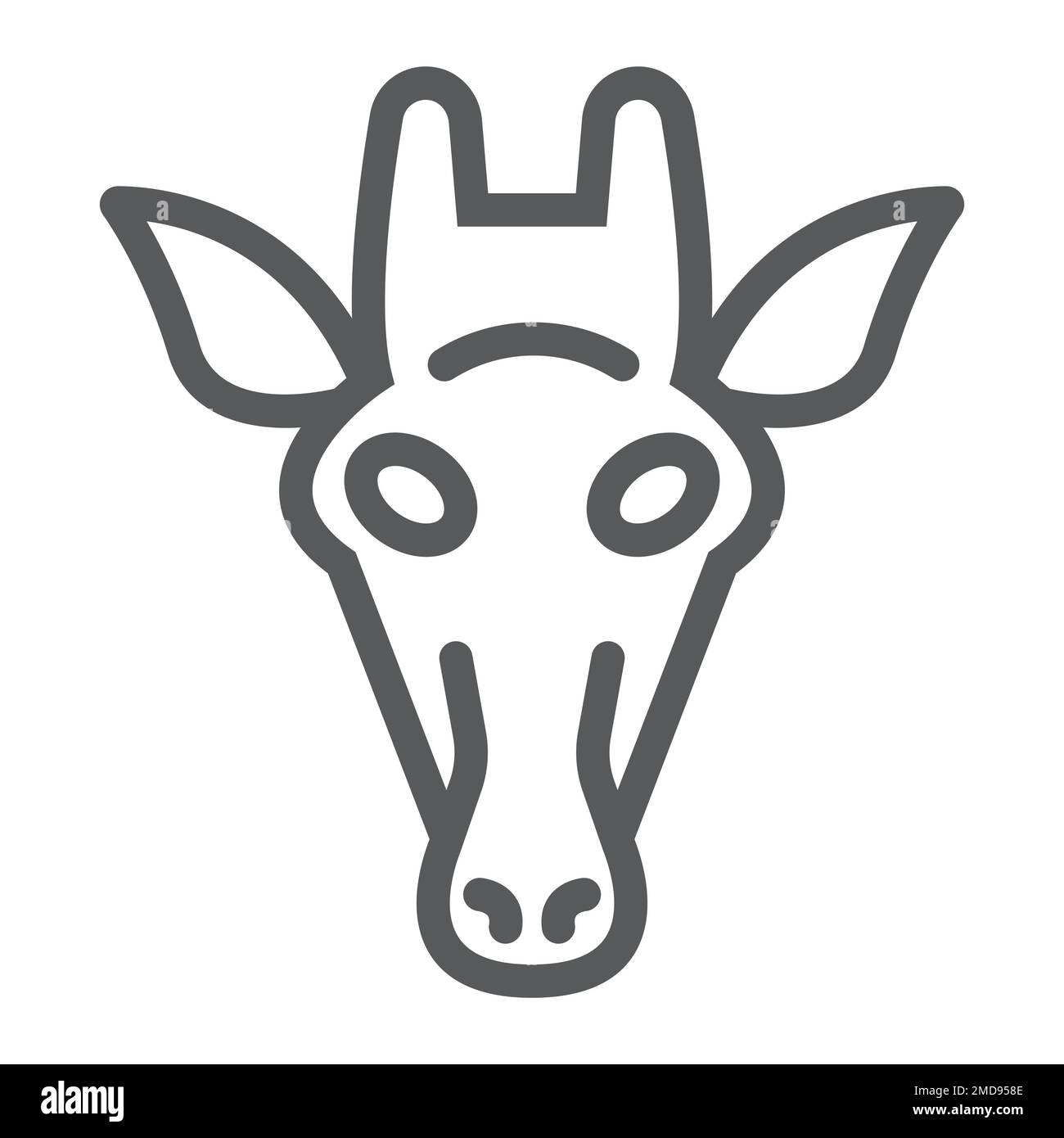 Giraffe line icon, animal and zoo, mammal sign vector graphics, a ...