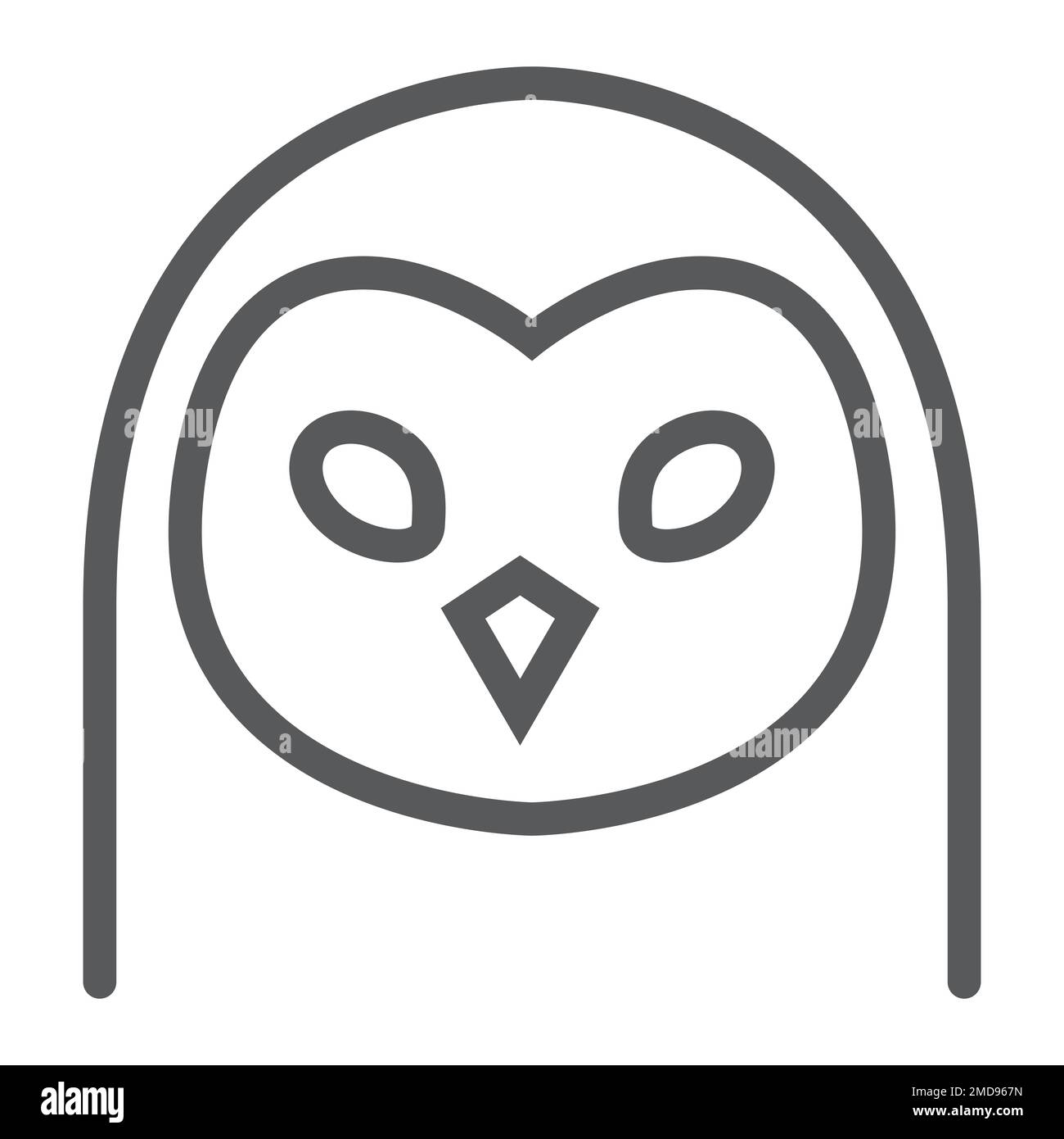 Owl line icon, animal and zoo, bird sign vector graphics, a linear ...