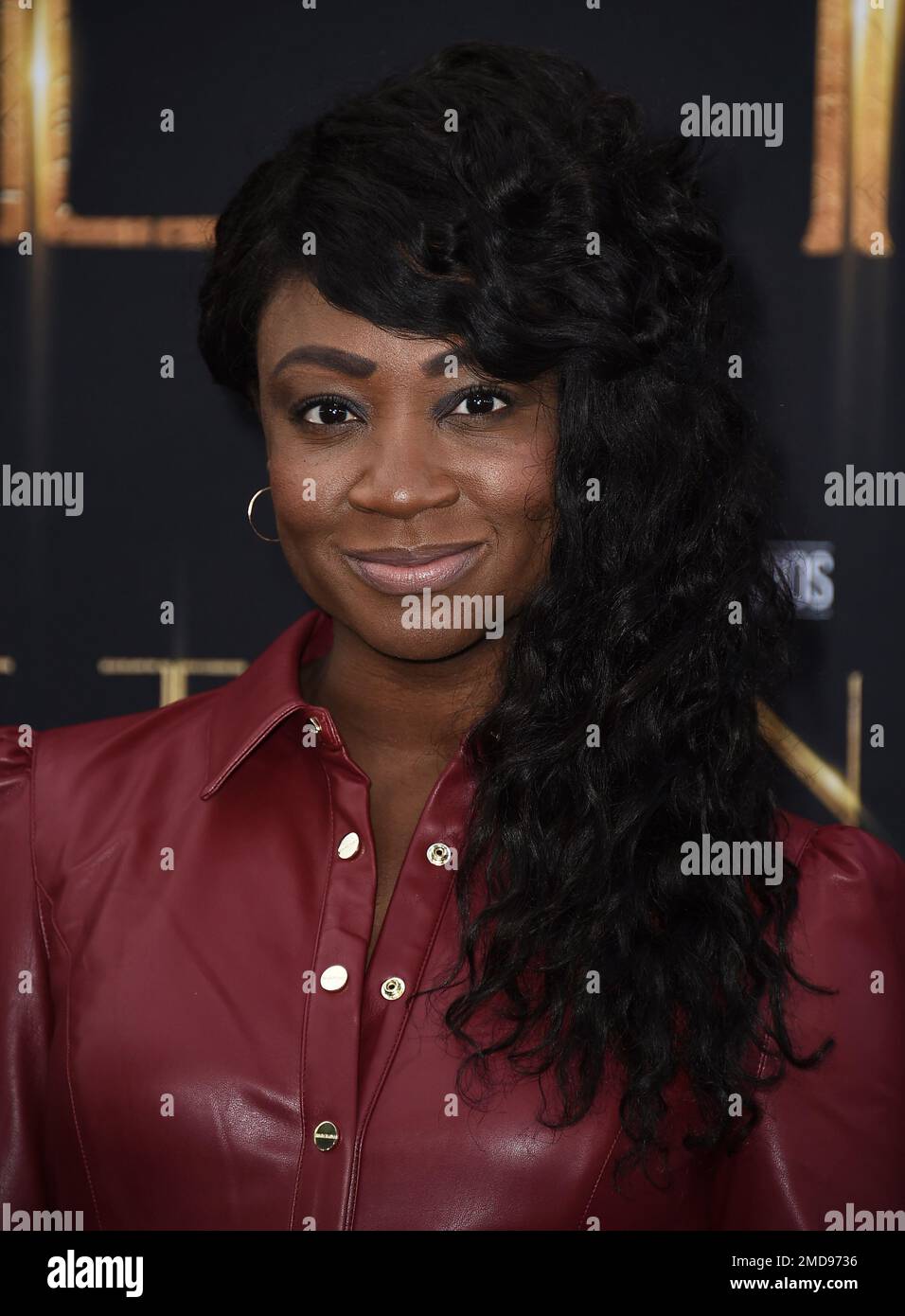 Natasha Ofili arrives at the premiere of "Eternals" on Monday, Oct. 18 ...