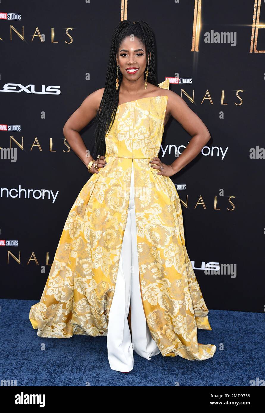 Krystina Arielle arrives at the premiere of "Eternals" on Monday, Oct ...