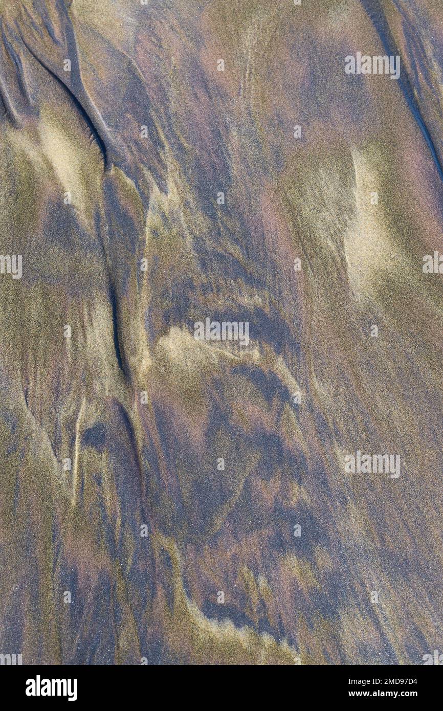 Patterns in sand after a winter storm and king tide, on the central ...