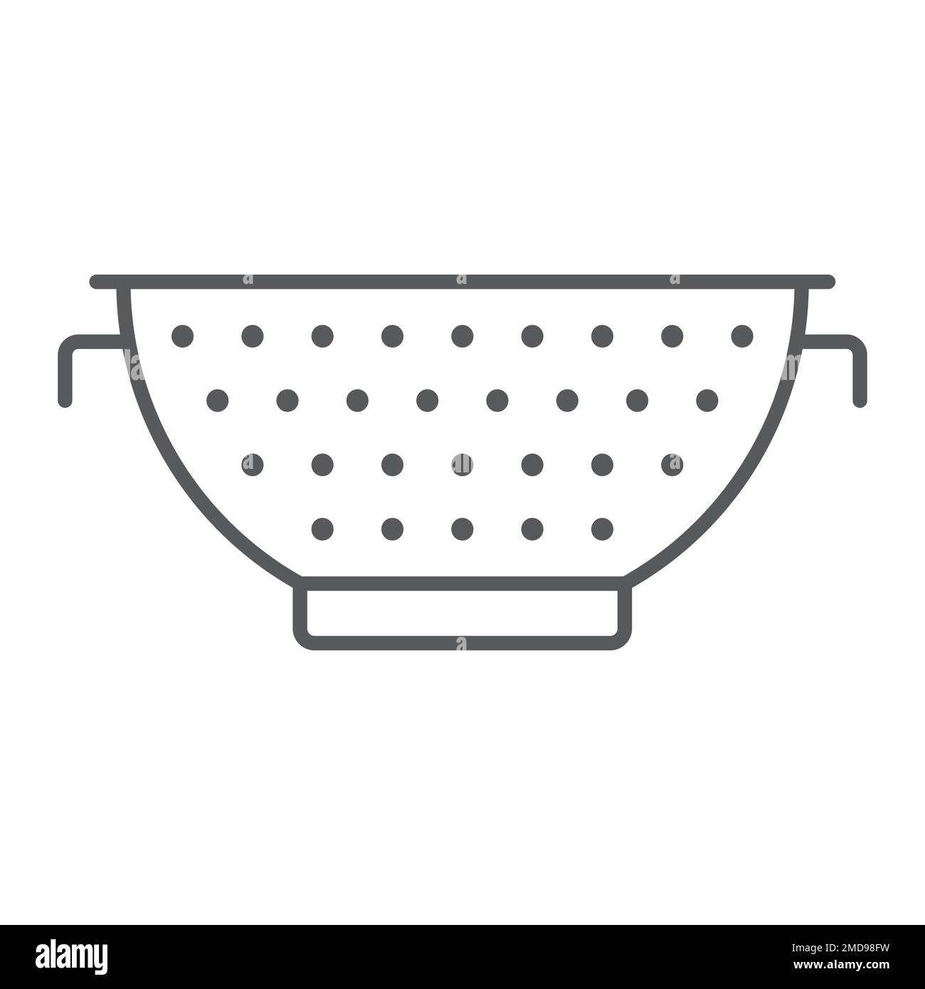 Colander thin line icon, kitchen and cooking, strainer sign vector ...