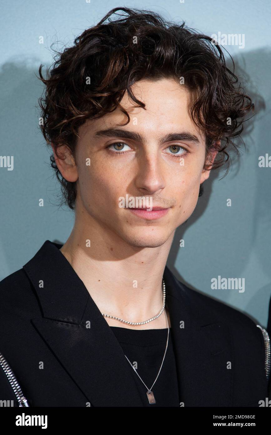 Timothee Chalamet poses for photographers upon arrival at the premiere ...